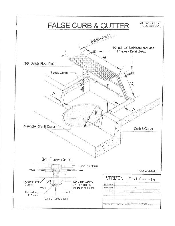 VERIZON FALSE CURB & GUTTER | Long Beach Iron Works