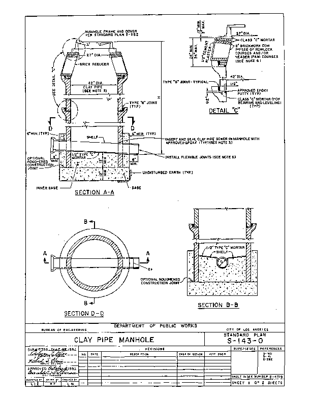 Sanitary Sewer Manhole Details Sewer Manhole Design 2d AutoCAD Drawing