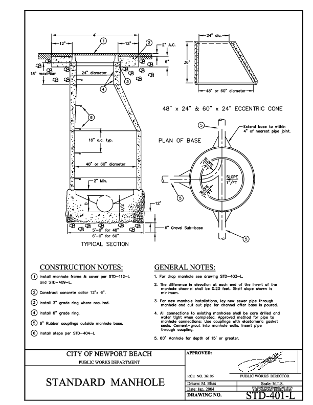 Sewer Drop Manhole Details