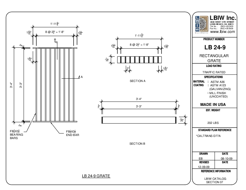 D77A Grate Details | Long Beach Iron Works