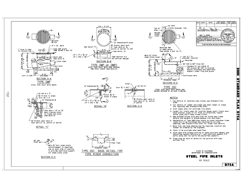 D75A Steel Pipe Inlets | Long Beach Iron Works