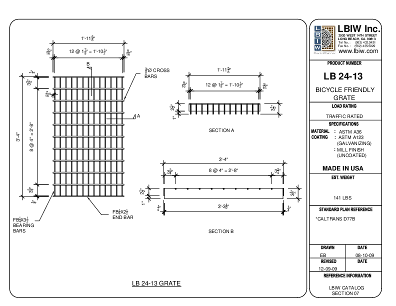 D77A Grate Details | Long Beach Iron Works